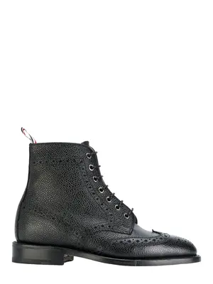 Thom Browne Wingtip Brogue Boots - Black