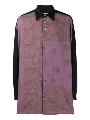 MAGLIANO Loose-fit Floral-print Shirt - Black