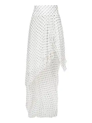 Alexandre Vauthier Spotted Asymmetric Ruffled Skirt - White