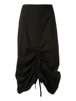 Goen.j Ruched Midi Skirt - Black