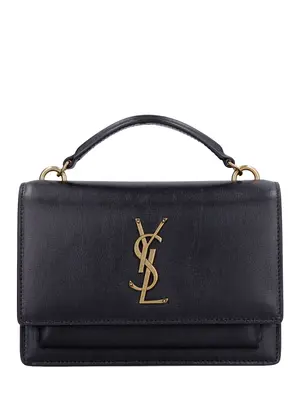 Saint Laurent Cassandra Leather Crossbody Bag - Black