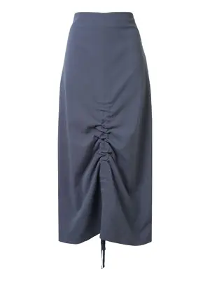 Goen.j Ruched Midi Skirt - Blue