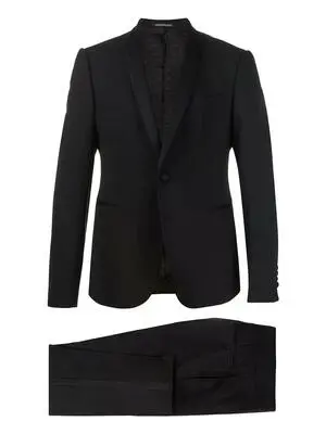 Emporio Armani Fitted Tuxedo Suit - Black