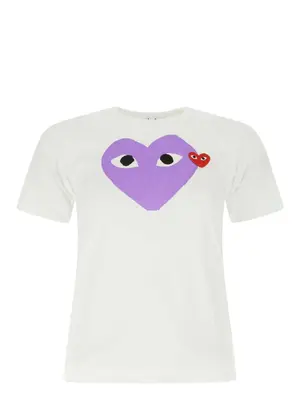 Play Comme Des Garcon Heart-print T-shirt - White