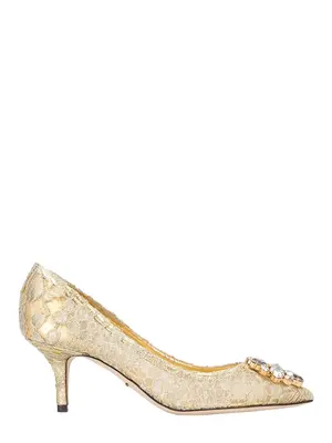 Dolce & Gabbana Rainbow Lace Brooch Pumps - Metallic