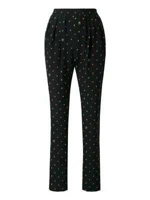 Stella McCartney Printed Silk Trousers - Black