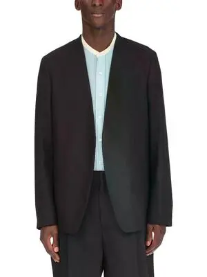 MAISON MARGIELA Virgin-wool Collarless Blazer - Black