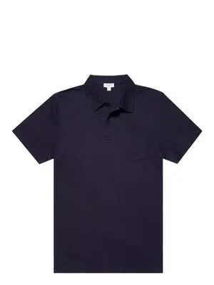 Sunspel Cotton Polo Shirt - Blue