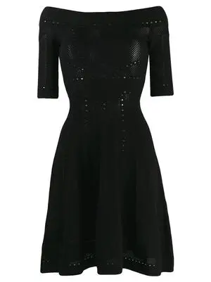 Dsquared2 Off-shoulder Knitted Dress - Black