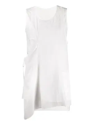 Y’s Asymmetric Sleeveless Tunic - White