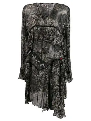 GIACOBINO Snake Print Mini Dress - Black
