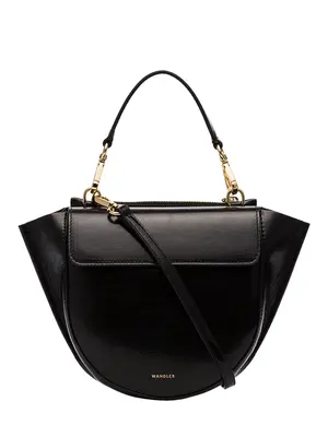 WANDLER Mini Hortensia Leather Shoulder Bag - Black