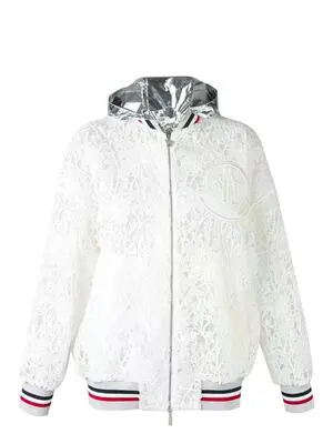 Moncler Embroidered Hooded Jacket - White