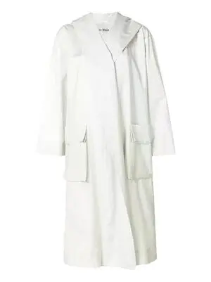 Issey Miyake Hooded Trench Coat - White