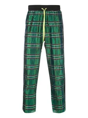 Amiri Silk Plaid Track Pants - Green