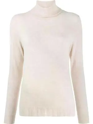 N.peal Fine Knit Polo Neck Jumper - Neutrals