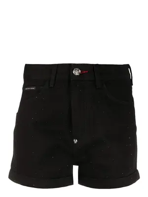 Philipp Plein Crystal-embellished Hot Pants - Black