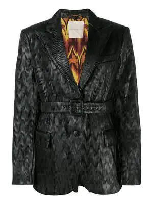 MARCO DE VINCENZO Belted Pleated Blazer