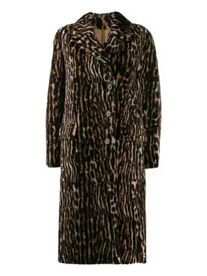 YVES SALOMON Ocelot Print Lamb Skin Coat