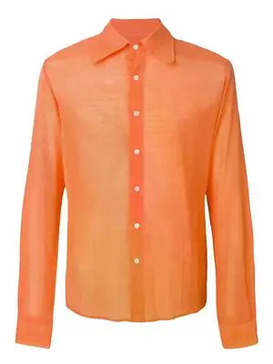 WALTER VAN BEIRENDONCK 2000s Embroidered Shirt - Orange