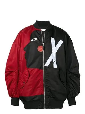 Faith Connexion Contrasting Face Bomber Jacket - Black