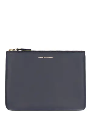 Comme Des Garçons Logo Leather Pouch - Blue