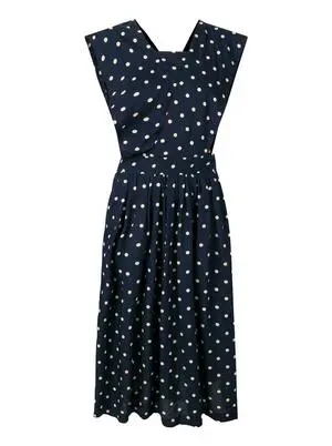 Comme Des Garçons Polka Dot Midi Dress - Blue