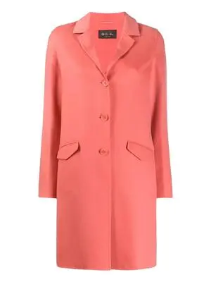 Loro Piana Single-breasted Mid-length Coat - Pink