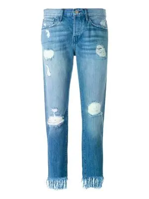 3x1 Wm3 Crop Fringe Jeans - Blue