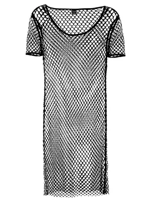 AMIR SLAMA Amir Slama Open Knit Short Sleeve Dress