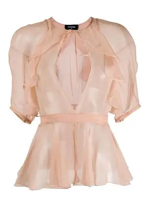 Dsquared2 Geometric Cut-out Blouse - Neutrals