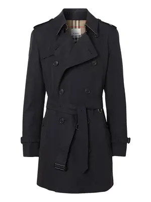 Burberry Cotton Gabardine Trench Coat - Blue