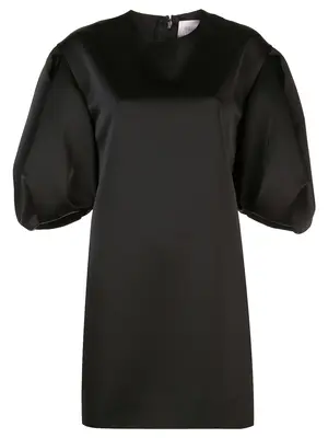 Carolina Herrera Shift Mini Dress With Puff Sleeves - Black
