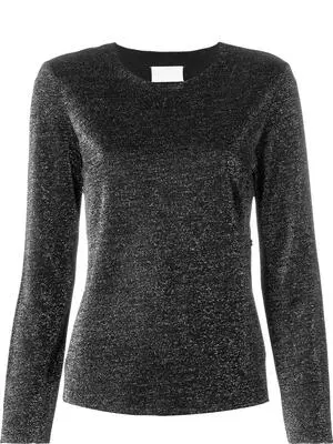 MAISON MARGIELA Long Sleeve Lurex Blouse - Black