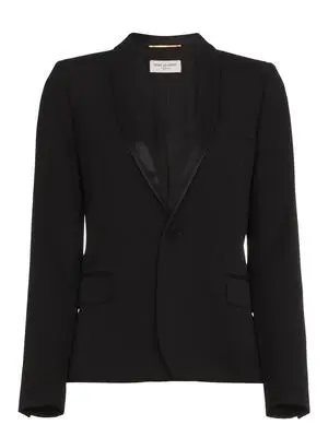 SAINT LAURENT Saint Laurent Iconic Le Smoking Cropped Blazer