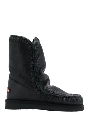 Mou Stitch Detail Snow Boots - Black