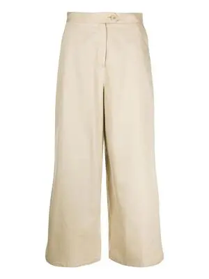 Aspesi Wide-leg Cotton Trousers - Neutrals