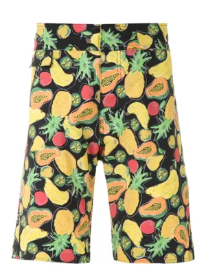 AMIR SLAMA Fruit Print Swim Shorts - Black