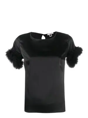 GILDA & PEARL Marabou-Trimmed Blouse