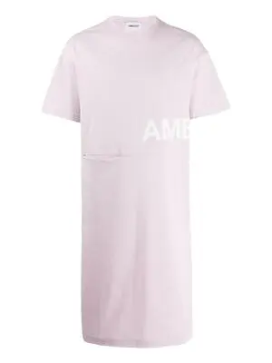 AMBUSH Long-line Logo-print T-shirt - Pink