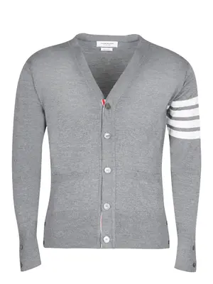 Thom Browne 4-bar Wool Cardigan - Grey