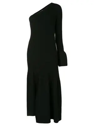 3.1 Phillip Lim One-sleeve Ribbed Midi Dress - Black