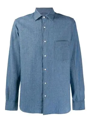 Aspesi Plain Long-sleeved Shirt - Blue