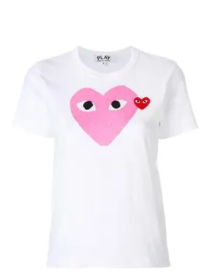 Play Comme Des Garcon Heart Logo T-shirt - White