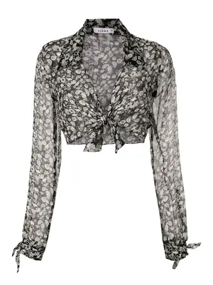 AMIR SLAMA Silk Margarida Shirt - Black