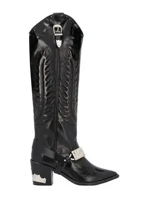 Toga Knee-length Cowboy Boots - Black