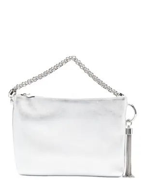 JIMMY CHOO Callie Metallic Tassel Shoulder Bag Grey