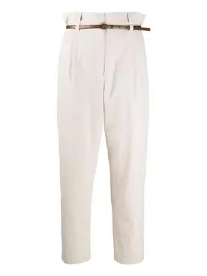 Brunello Cucinelli Tapered Cropped Trousers - Neutrals