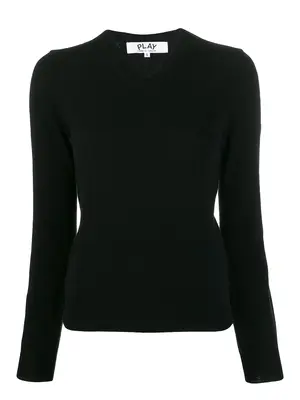 Play Comme Des Garcon Classic Knit Sweater - Black