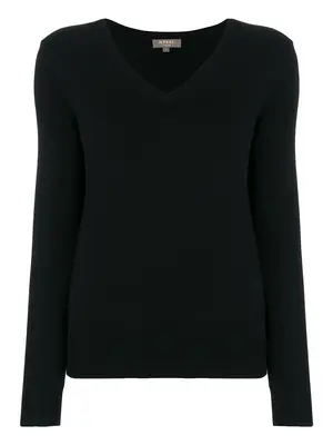 N.peal Cashmere V-Neck Jumper Black